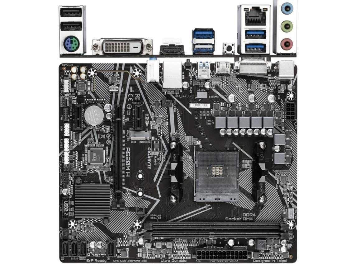 Материнская плата GIGABYTE A520M H: Обзор характеристик и сравнения